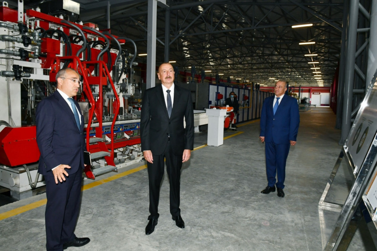 Azerbaijani President attends inauguration of new manufacturing ...